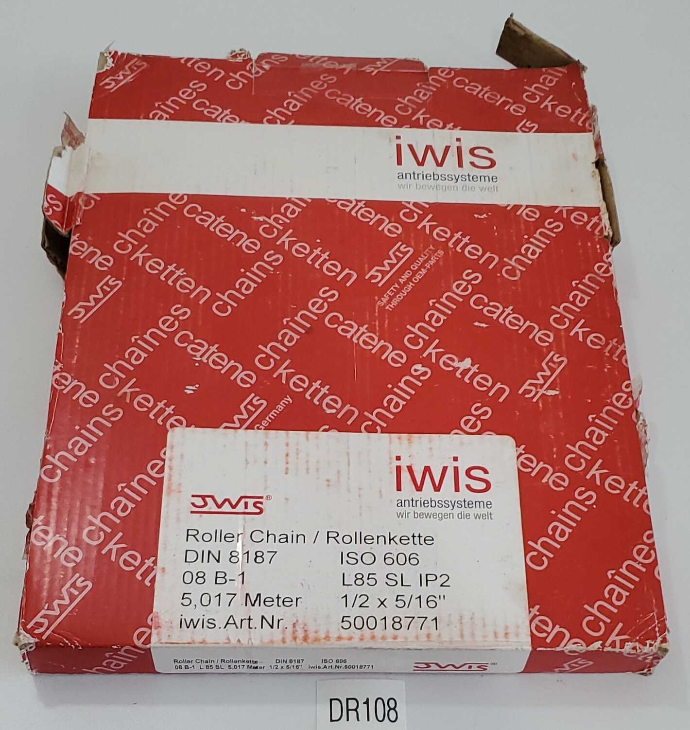 *PREOWNED IN BOX* Iwis L85 SL IP2 Roller Chain 1/2" x 5/16" 50018771 ...