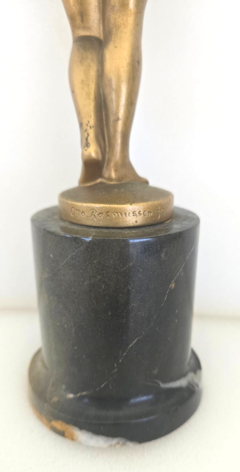 Otto Rasmussen (1845-1912),ART NOUVEAU LADY,GOLD PATINATED BRONZE,ON ...