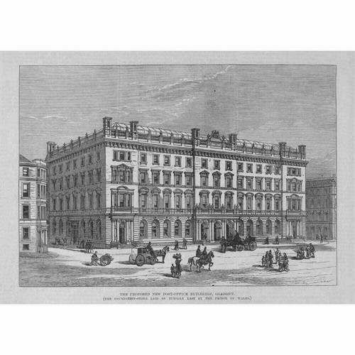 GLASGOW The Proposed New Post Office Building - Antique Print 1876 | eBay