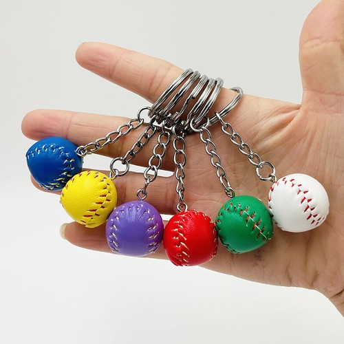 Baseball Keychain Mini Wooden Bat Ball Keyring Keychains For Girls Team ...