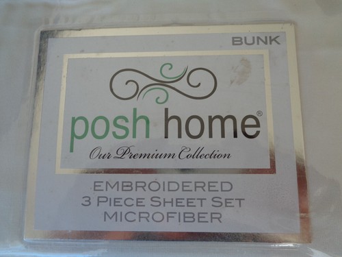 Posh Home Our Premium Collection Embroidered 3-piece sheet set. Bunk ...