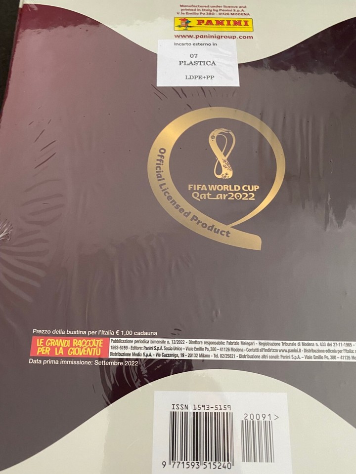 Panini FIFA 2022 QATAR WORLD CUP TREASURE BOX Hard Cover ALBUM + 18 ...