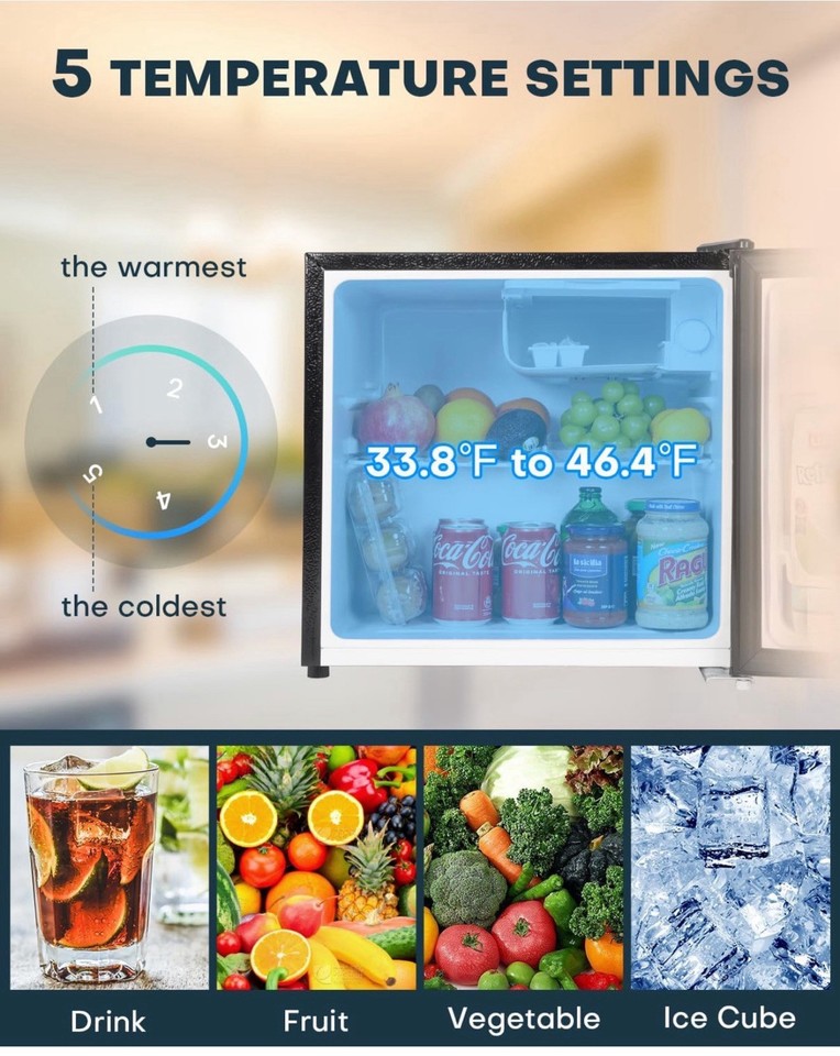 Upstreman 1.7 Cu.ft Mini Fridge with Freezer, Dorm Essentials ...