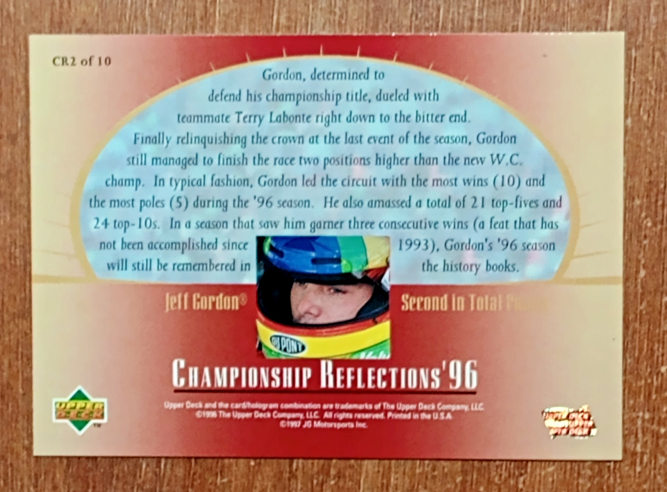 1996 Upper Deck Championship Reflections Jeff Gordon CR2 | eBay