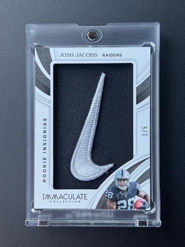 2019 Panini Immaculate Josh Jacobs RC Rookie Insignias Nike Swoosh ...