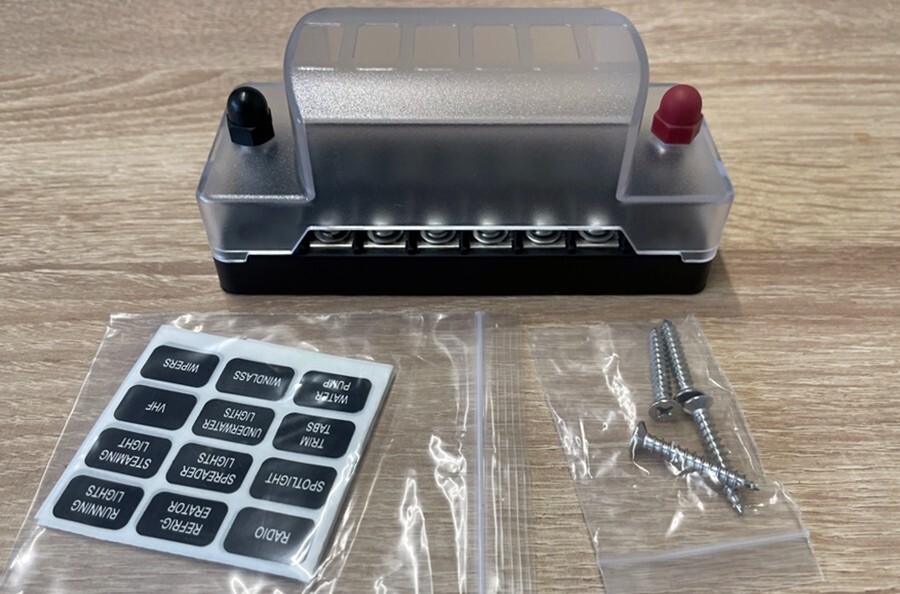 12v Fuse Board, 6 Way Fuse Box Bus Bar, Single Input 6 Out, 12v Fridge ...