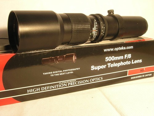 New w/Box Opteka 500mm F8 Preset T-Mount Manual Focus Super Telephoto ...