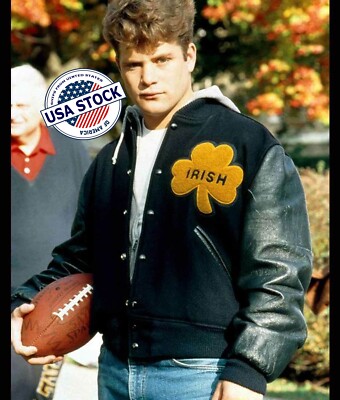 University of Notre Dame Rudy Irish Wool & Leather Sleeves Jacket | eBay