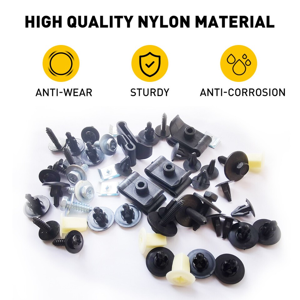 50Pcs Engine Splash Shield Fender Bumper Screw Clips Rivet Fastener For ...