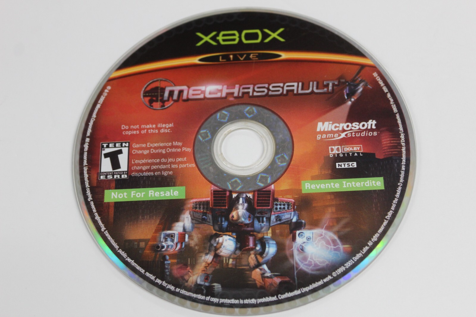 MechAssault Not for Resale (Xbox, 2002) Disc Only 805529154964| eBay