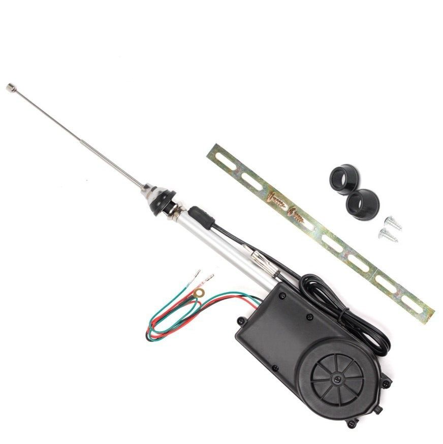 Car Antenna Booster Automatic AM FM Radio Aerial Remote Control Lift ...