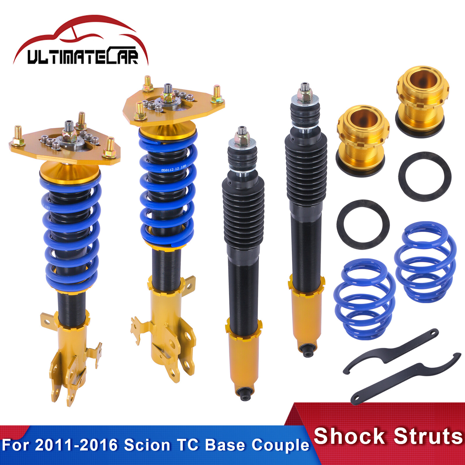 4Pcs Front & Rear Full Coilovers Struts Shocks Kit For 2011-2016 Scion ...
