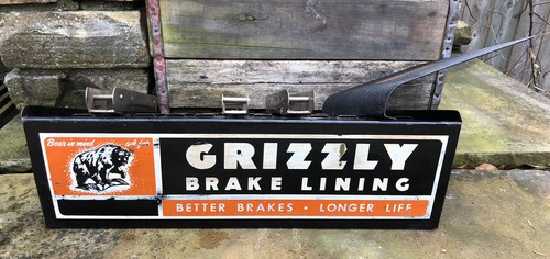 Vtg 1950s Grizzly Brake Lining Parts Catalog Counter Display Rack Bear ...