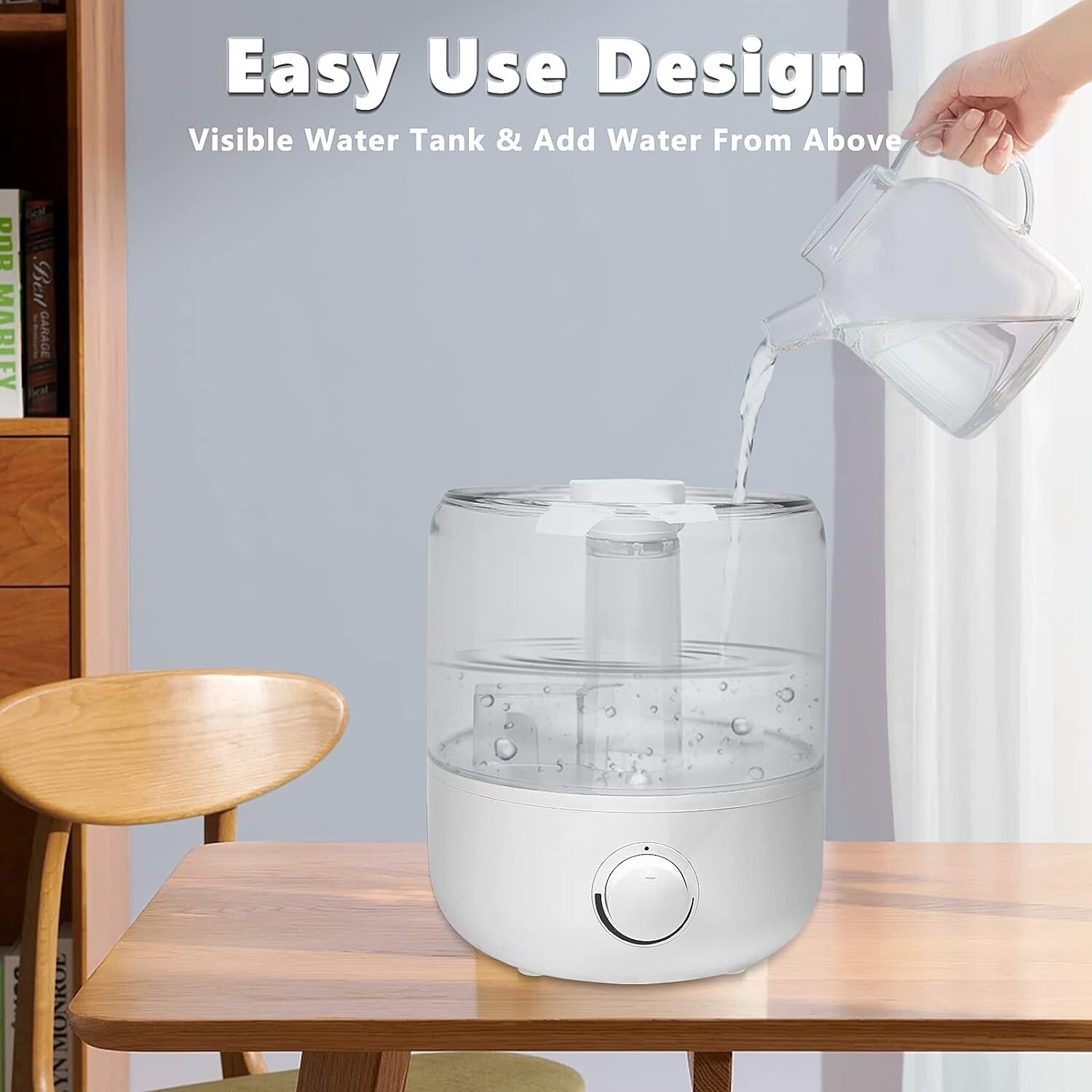Humidifier for Large Room, 3L Air Humidifier Ultrasonic Cool Mist for ...