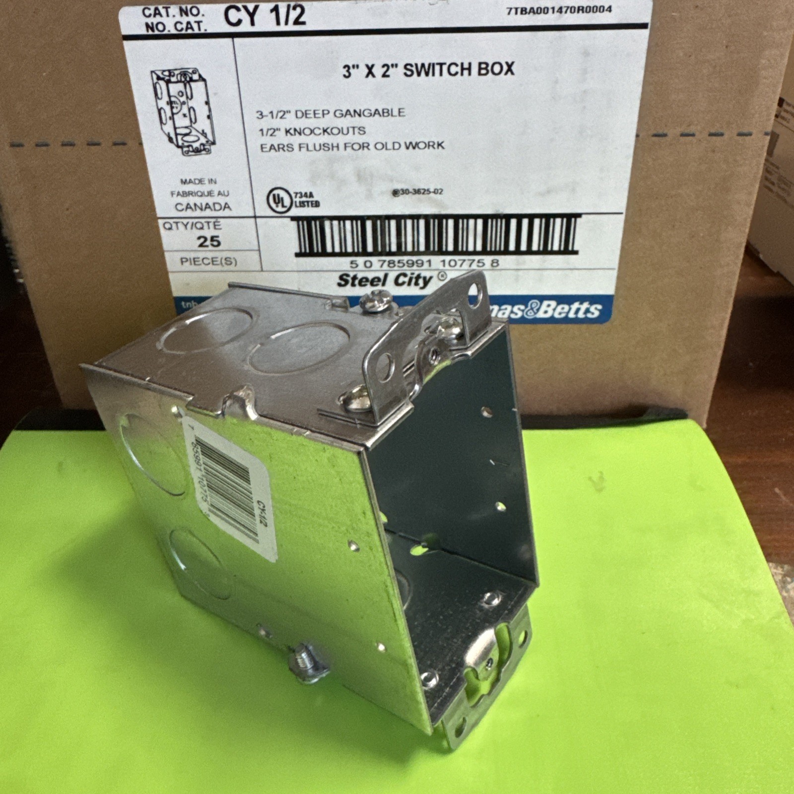 Thomas & Betts CY-1/2 OLD WORK Pre-Galvanized Steel Gangable Switch Box ...