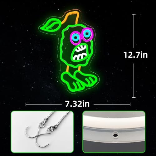 Monsters Neon Signs for Wall Decor Dimmable LED Game Monsters Green ...