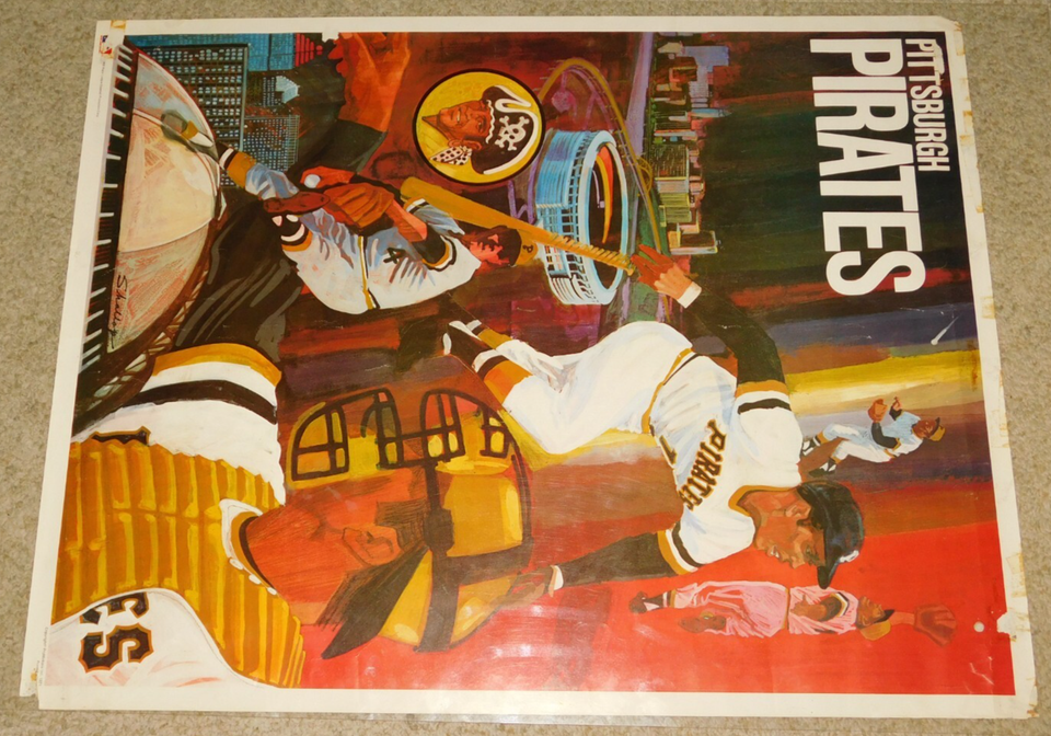 VINTAGE 1971 ORIGINAL PITTSBURGH PIRATES PRO MOTIONS INC. BASEBALL WALL ...