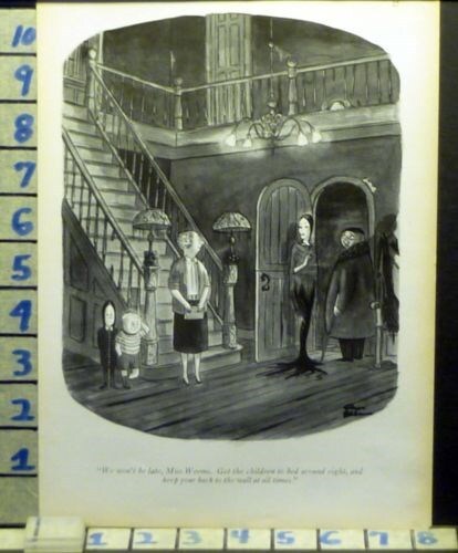 1956 ILLUS CHAS ADDAMS ART FAMILY WOMAN HUMOR SATIRE COMIC CARTOON AM75 ...