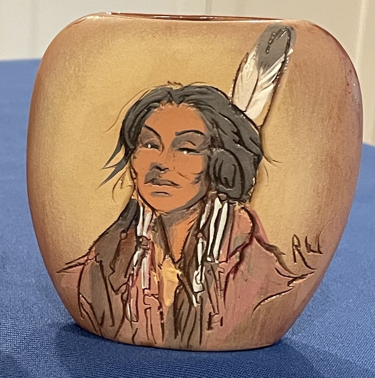 Rick Wisecarver Art Pottery Wihoa's Vase Hand Painted Signed Native ...