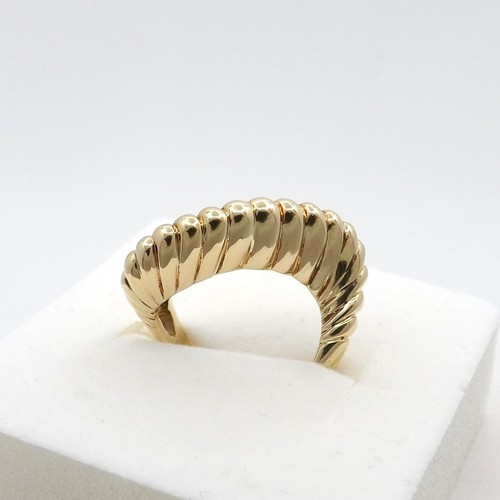 14k Gold Shrimp Slalom Wavy Band Ring Modernist Designer 9gr sz5 High ...
