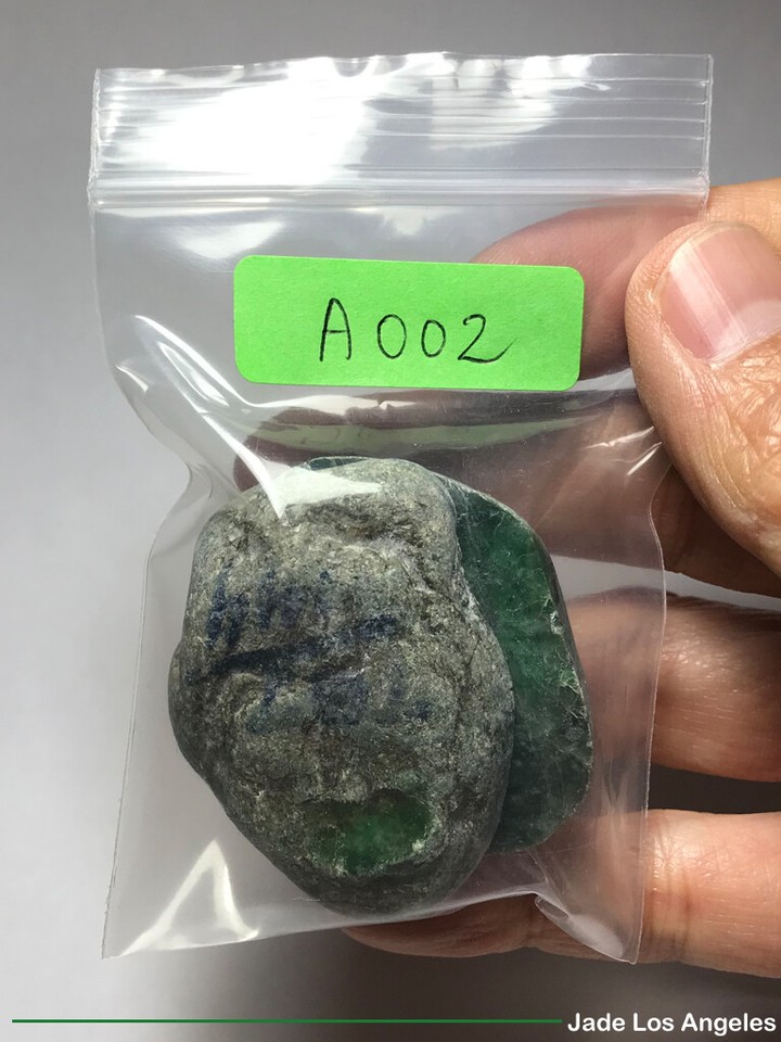 Vintage 1980s Old Type Rich Emerald Green Jadeite Jade Cut Pebble Stone ...