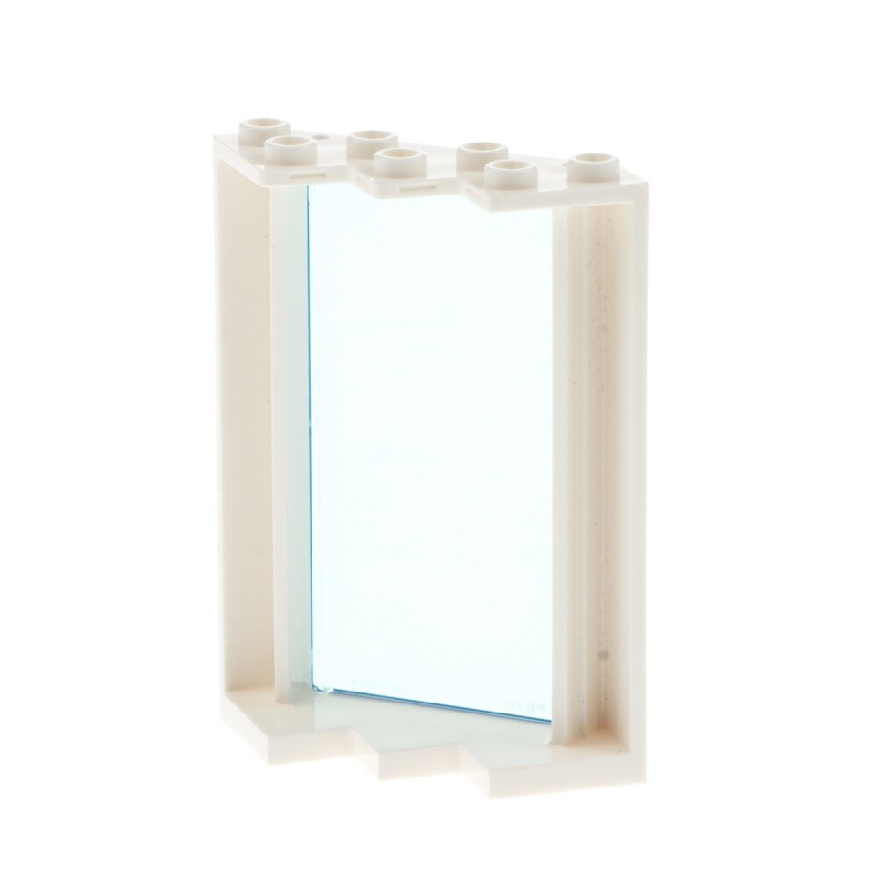 1x LEGO Window Frame 4x4x6 White Corner Window Transparent Blue Door ...