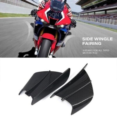 Aerodynamic Winglets Wings Side Fairing Spoiler Carbon Fiber For Honda ...