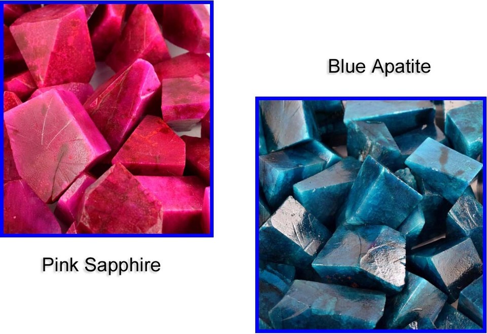 Natural 800 Ct Apatite & Pink Sapphire Polished Gemstone Rough Pair ...