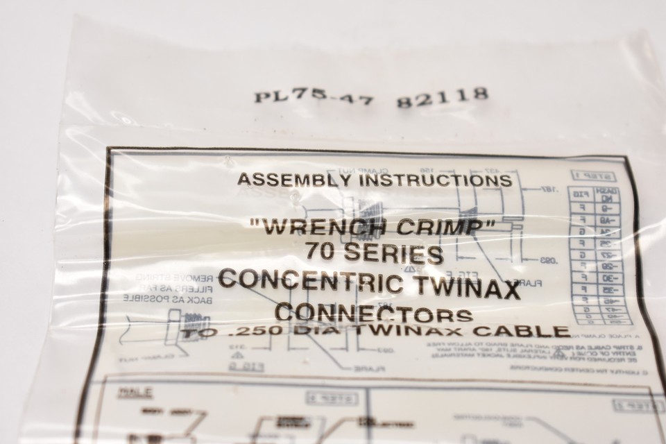 Trompeter PL75-47 TRB, Twinaxial/Triaxial Connector Plug, Male Pin | eBay