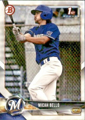 2018 BOWMAN DRAFT 1ST BASE PAPER PROSPECT BD111 MICAH BELLO BREWERS | eBay