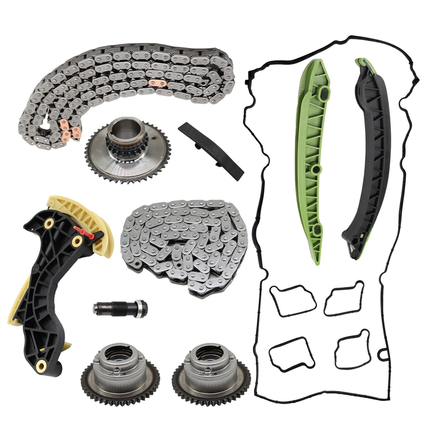 Timing Chain Kit & Camshaft Gears & Tensioner For Mercedes-Benz M271 ...