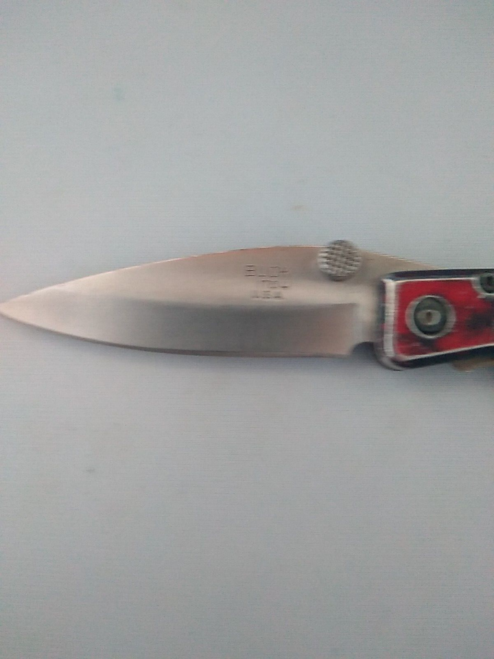 BUCK 170 LIGHTNING HTA U (1998) FOLDING KNIFE LINER LOCK BLADE, RED ...