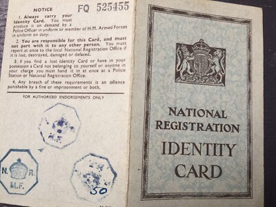 National Registration Identity Card 1943 | eBay UK