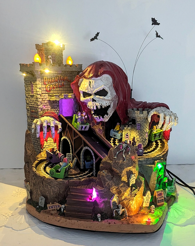 Lemax Spooky Town Phantom Castle Animated Halloween Village Roller ...