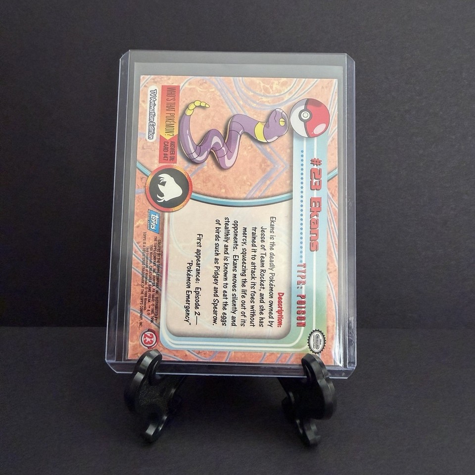 Pokémon Topps TV Animation Series 1 (Blue Logo) #23 Ekans Silver Holo ...