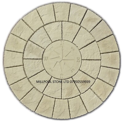1.8M BUFF NEW COMPASS PAVING CIRCLE PATIO SLABS STONE (DELIVERY ...