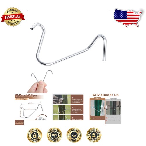 500PCS Galvanized Steel T-Post Clips - Heavy-Duty & Time-Saving ...