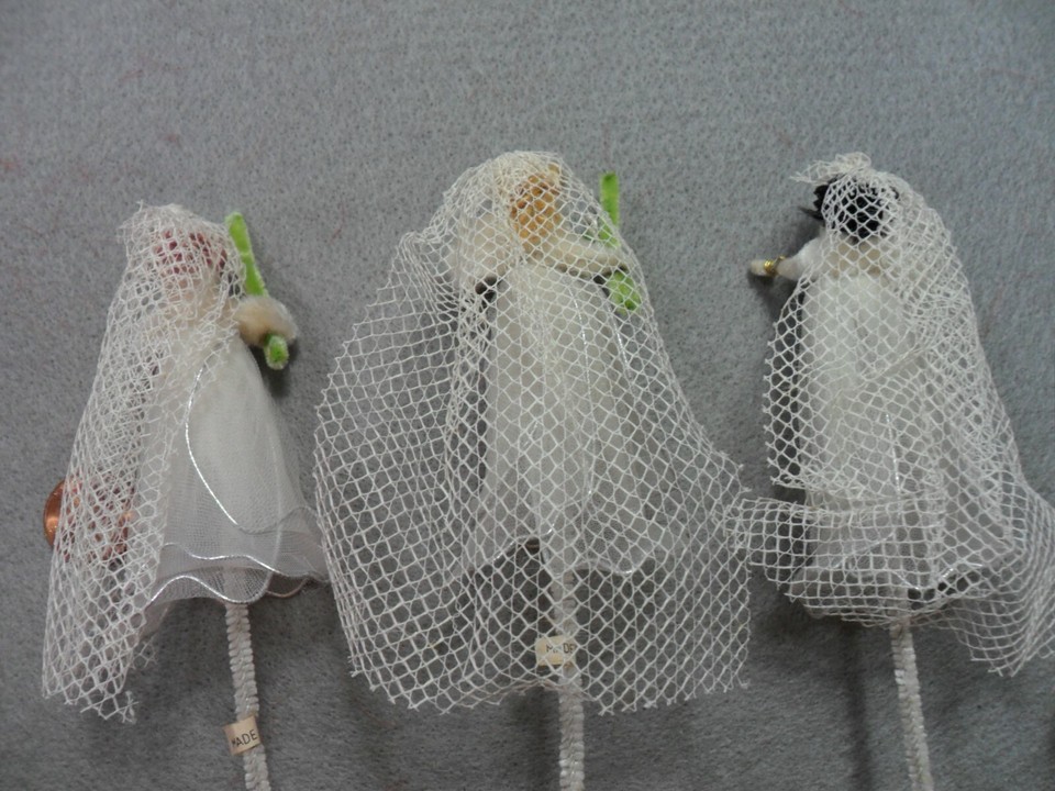 3 Vintage Spun Cotton Head Brides - Japan | eBay