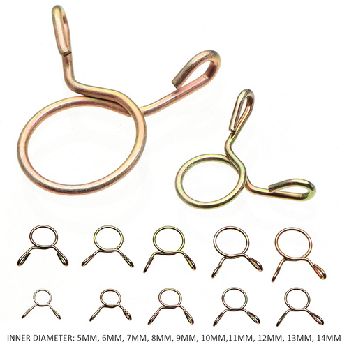 250 Pcs Fuel Line Hose Tubing Spring Clips Clamps Assortment Kit for ...