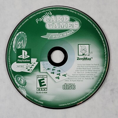 Family Card Games Fun Pack - Loose Sony PS1 Playstation 1 Disc | eBay