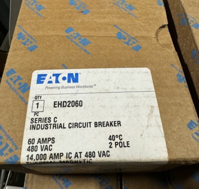 EHD2060 Cutler Hammer 60 Amp 480V 2 Pole Bolt On Circuit Breaker New ...