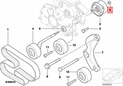 Genuine BMW X3 X5 X6 E38 E39 E46 E53 E60 E61 E63 E64 Flange Nut M6 ...