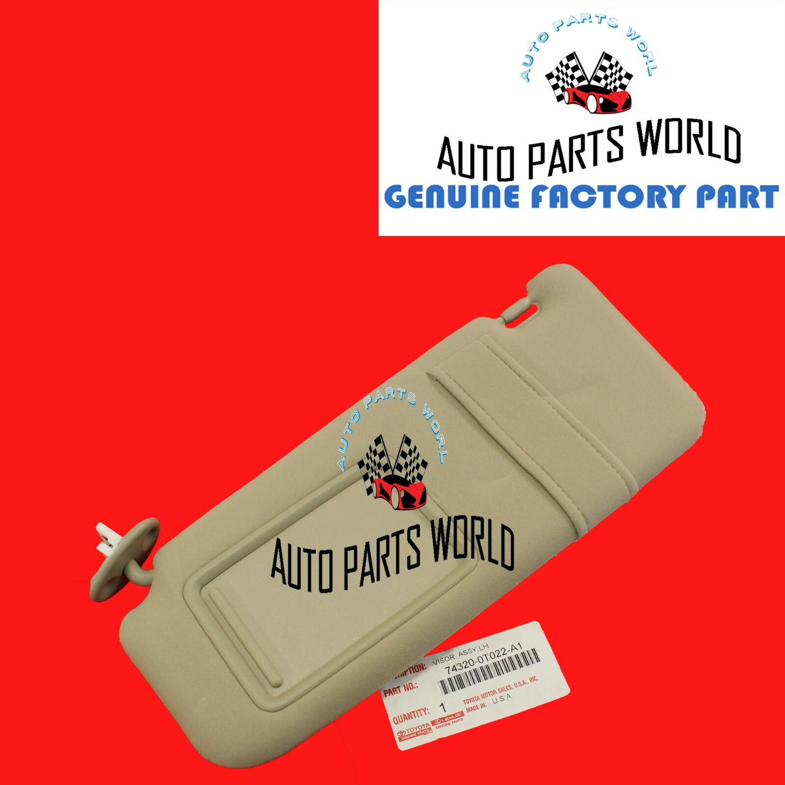 GENUINE OEM TOYOTA OEM 09-17 VENZA LEFT DRIVER IVORY SUN VISOR 74320 ...