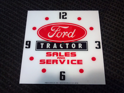 *NEW* 15" RED FORD TRACTOR TRUCK HOTROD SQUARE GLASS FACE FOR PAM CLOCK ...