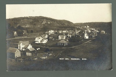 Hammond MINNESOTA RP 1912 BIRDSEYE VIEW nr Zumbro Falls Oronoco Mazeppa ...