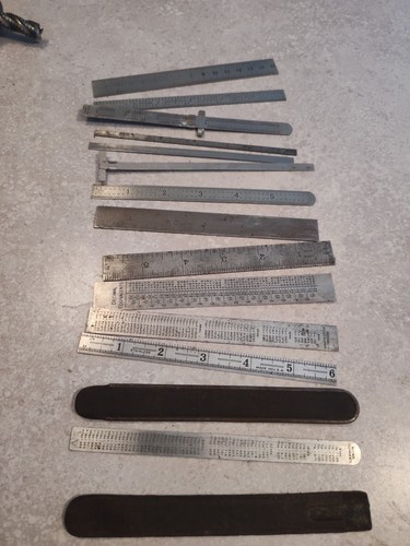 Lot Of 13 Vintage Stainless Steel 6" Pocket Rulers With Decimal ...