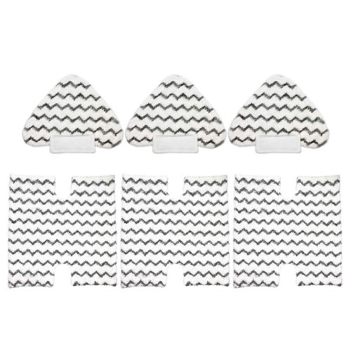 3 Pack Touch-Free Steam Mop Pads + 3 Pack Triangle Dirt Grip Washable ...