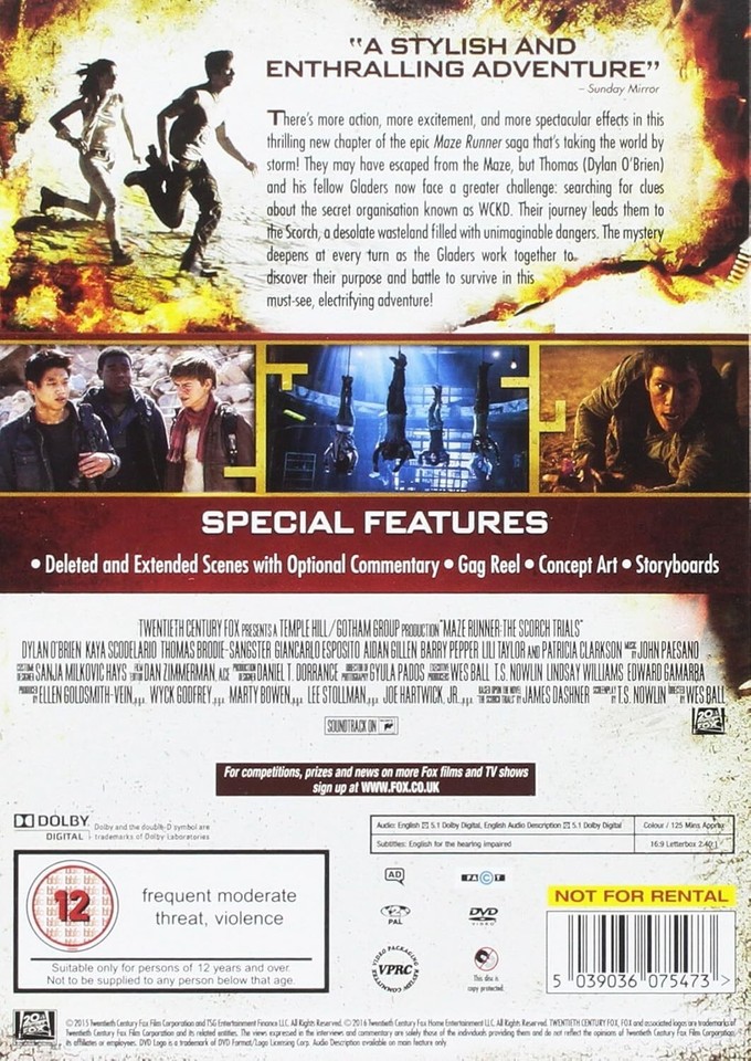 Maze Runner: Chapter II/The Scorch Trials (DVD) Giancarlo Esposito USA ...