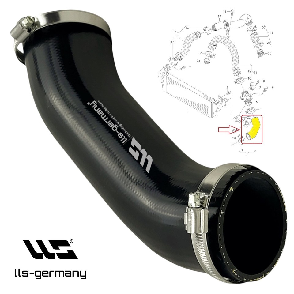 Turbo Hose Charge Air Hose For VW Transporter T5 Bus 2.0 BiTDI ...