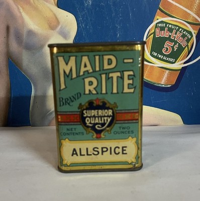 2oz MAID RITE spice tin litho label can SAN FRANCISCO Kockos Brothers 1930s TUFF | eBay